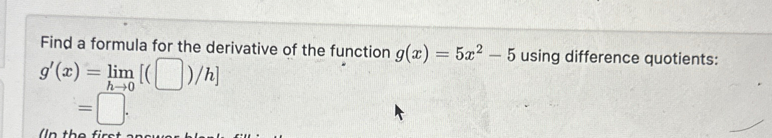 Solved Find a formula for the derivative of the function | Chegg.com