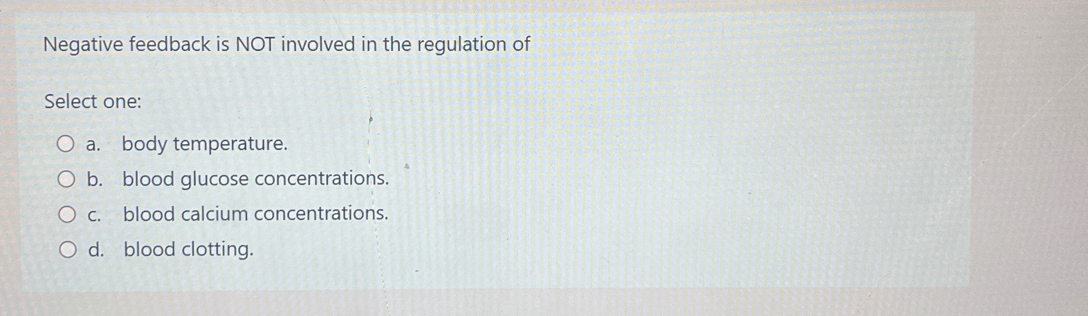 Solved Negative feedback is NOT involved in the regulation | Chegg.com