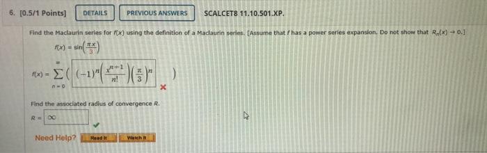 Solved 11. [-/1 Points] DETAILS SCALCET8 11.10.039.MI. Use a | Chegg.com