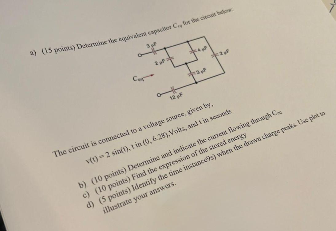 Solved The circuit is connected to a voltage source, given | Chegg.com