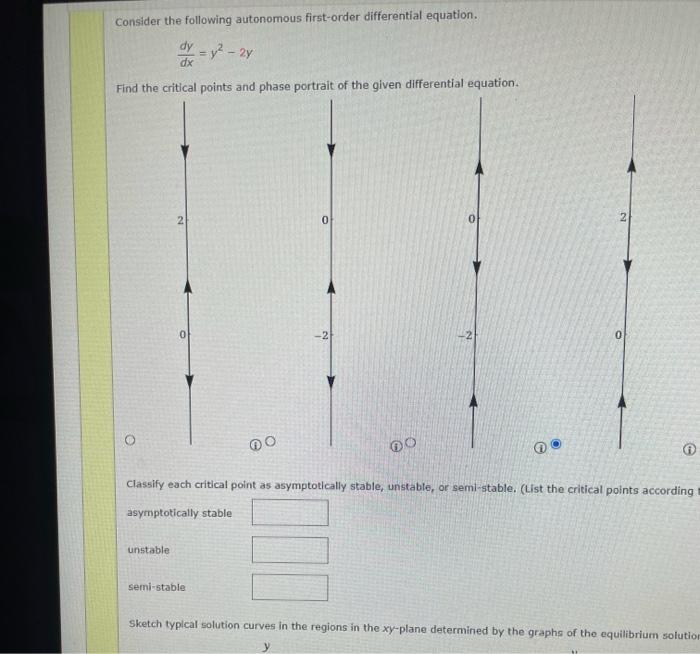Solved Consider the following autonomous first-order | Chegg.com