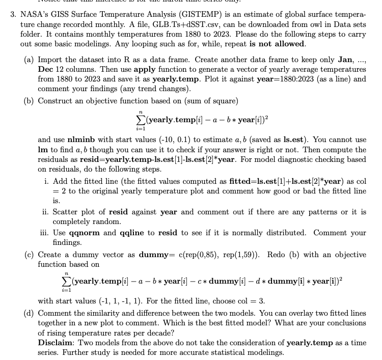 NASA's GISS Surface Temperature Analysis (GISTEMP) | Chegg.com
