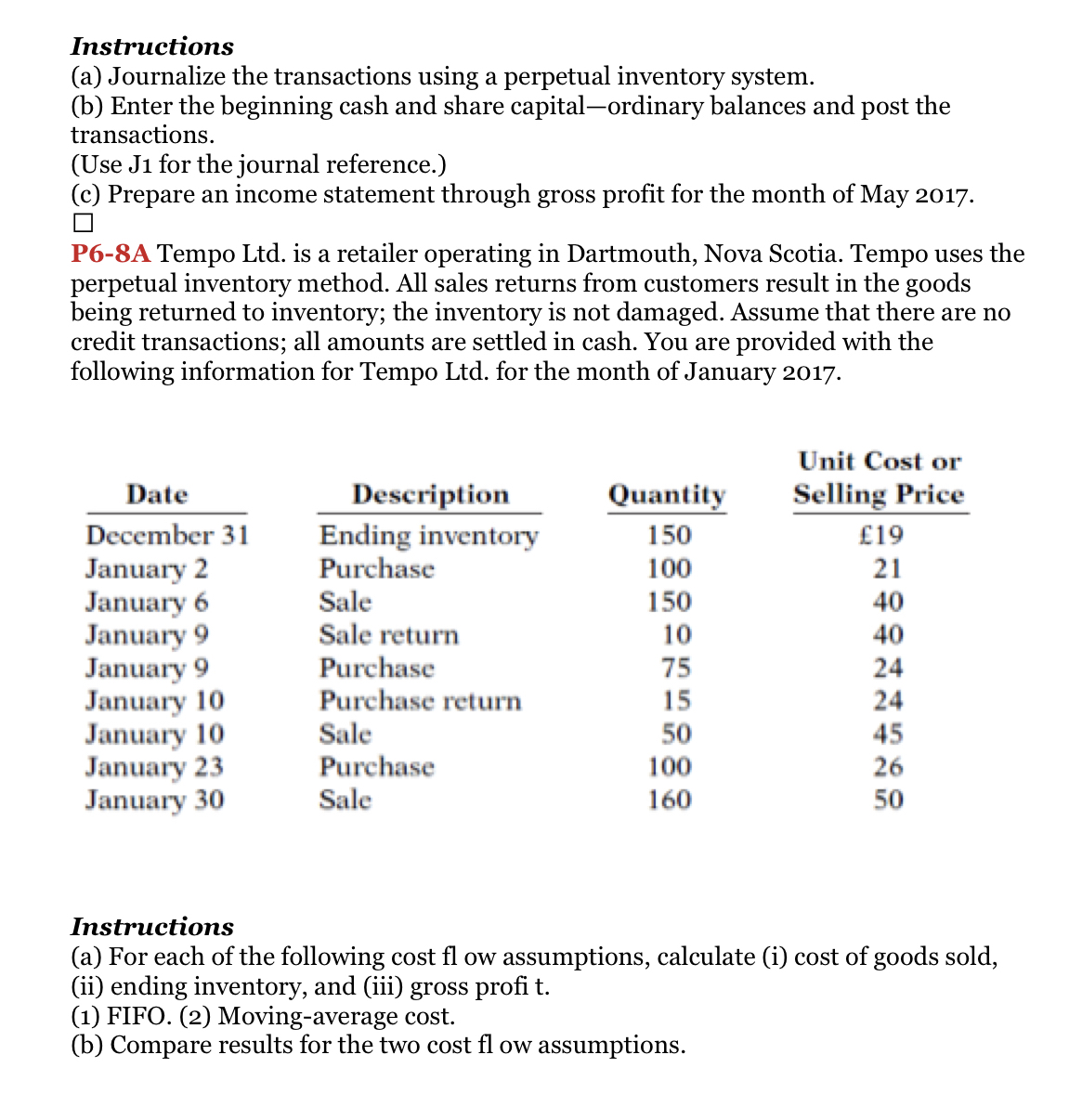 Instructions(a) ﻿Journalize the transactions using a | Chegg.com