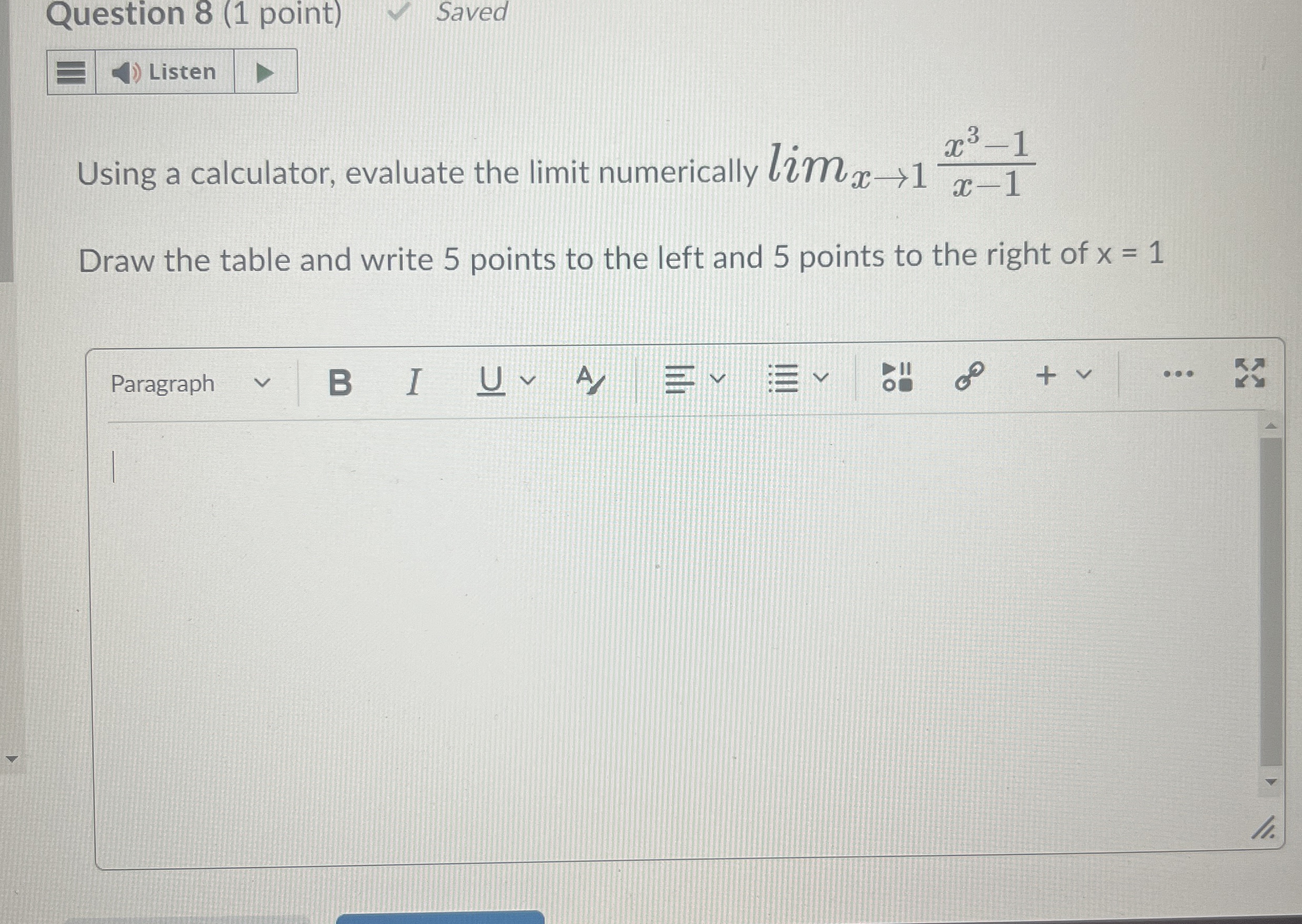 Solved Question 8 (1 ﻿point)SavedListenUsing a calculator, | Chegg.com