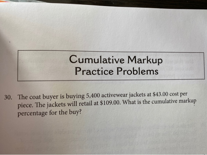 Solved Markup Practice Problems 16 Fill In The Blank Spaces