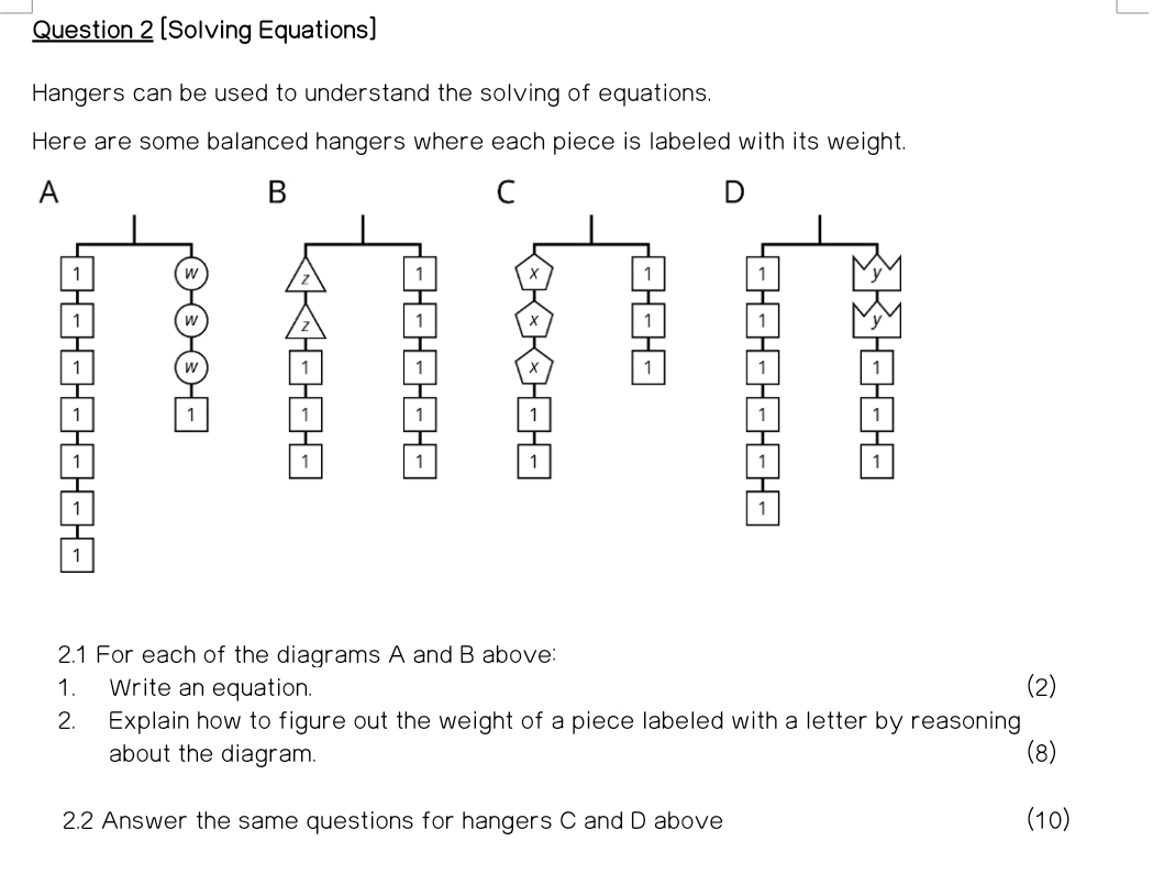 Solved Question 2 [Solving Equations]Hangers can be used to | Chegg.com