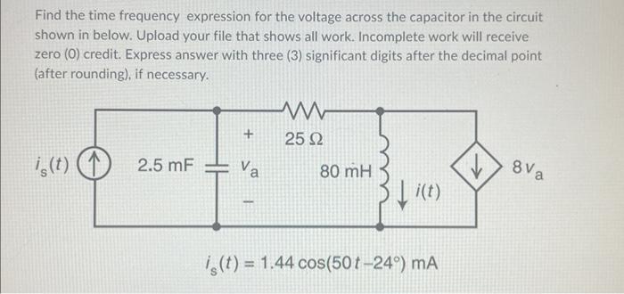 Solved Find the time frequency expression for the voltage | Chegg.com