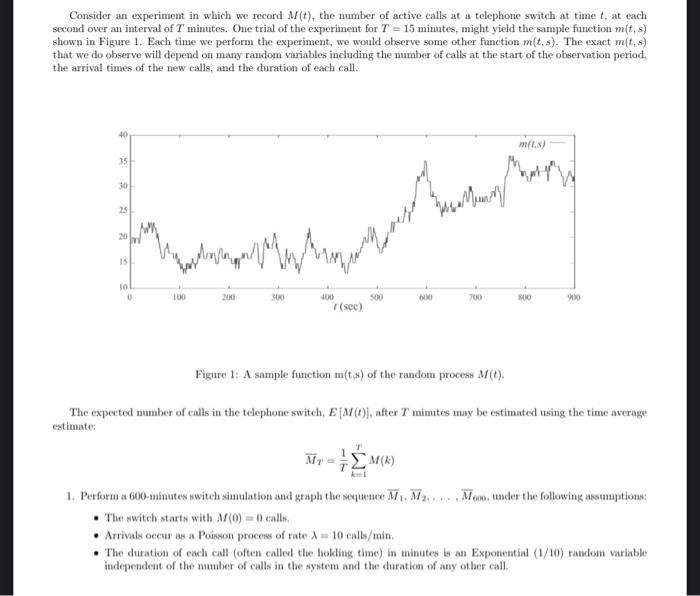 Solved Consider an experiment in which we record M(t), the | Chegg.com