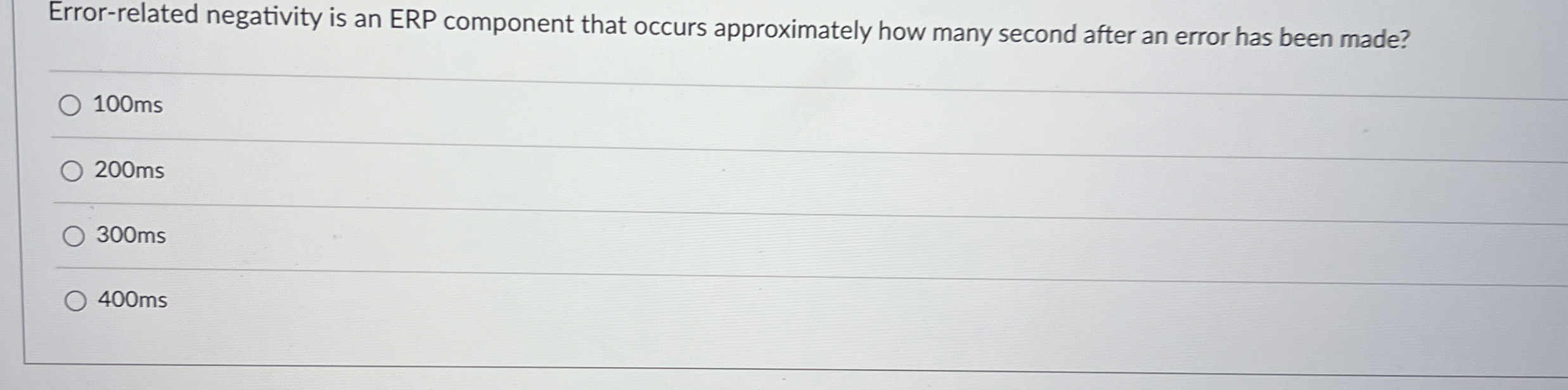 Solved Error-related negativity is an ERP component that | Chegg.com