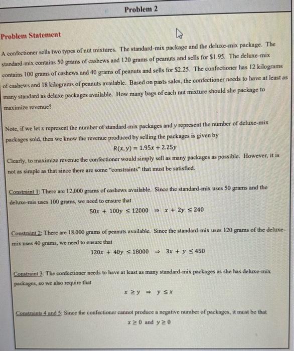 Solved confectioner sells two types of nut mixtures. The | Chegg.com