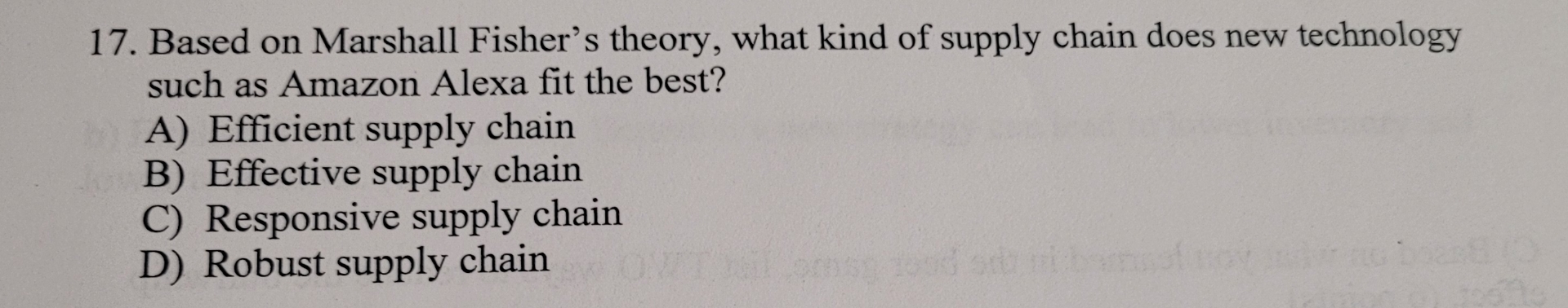 Solved Based on Marshall Fisher's theory, what kind of | Chegg.com