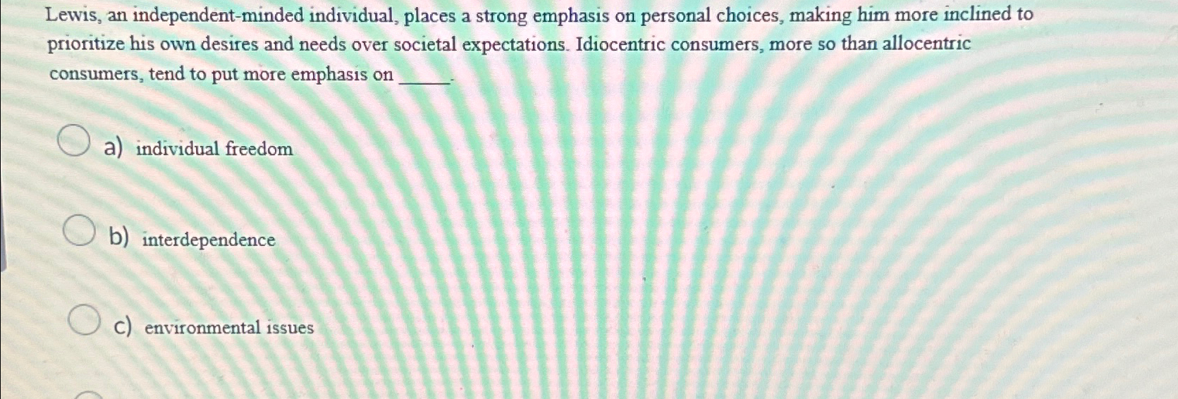 Solved Lewis, an independent-minded individual, places a | Chegg.com