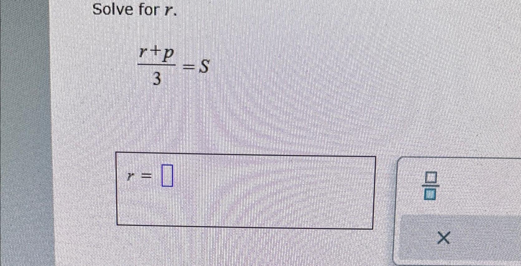 Solved Solve for r.r+p3=Sr= | Chegg.com