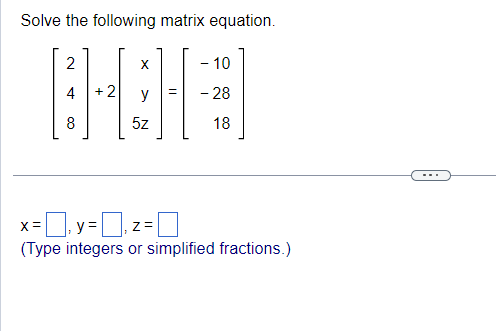 Solved Solve the following matrix | Chegg.com
