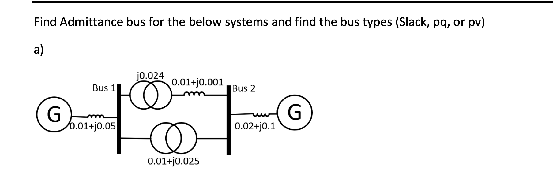 Solved Find Admittance bus for the below systems and find | Chegg.com