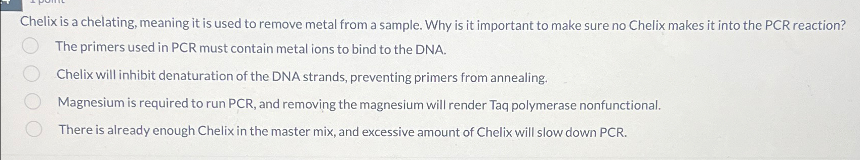 Solved Chelix is a chelating, meaning it is used to remove | Chegg.com