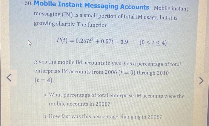 Solved 0. Mobile Instant Messaging Accounts Mobile instant | Chegg.com