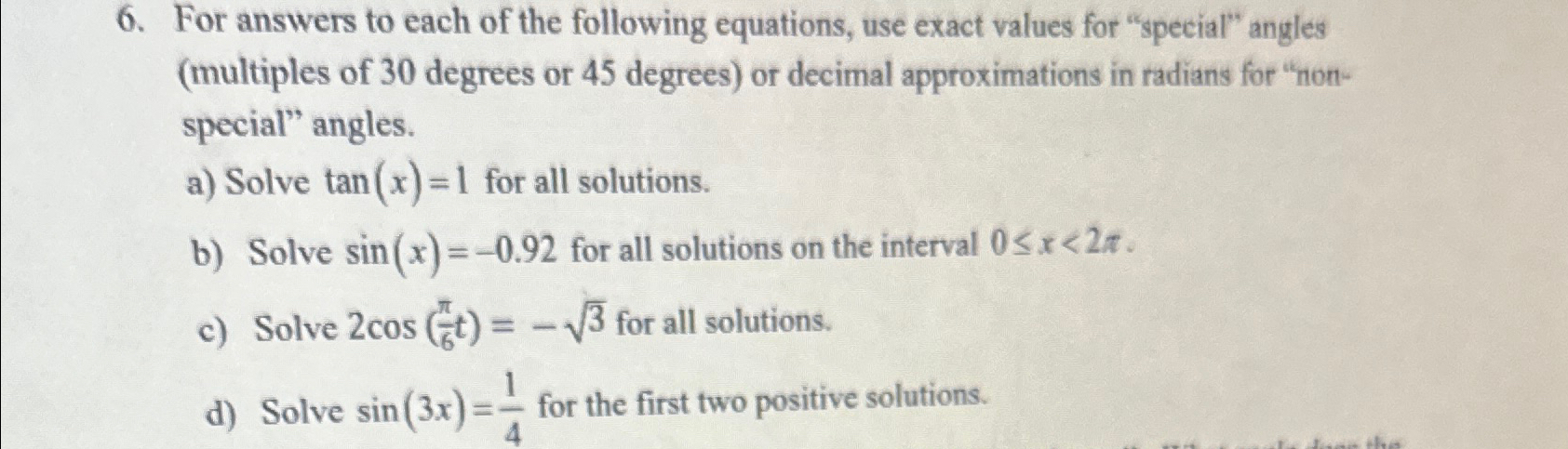 Solved For answers to each of the following equations, use | Chegg.com