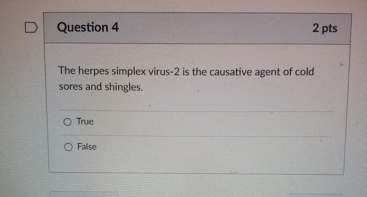 Solved Question 42 ﻿ptsThe herpes simplex virus- 2 ﻿is the | Chegg.com