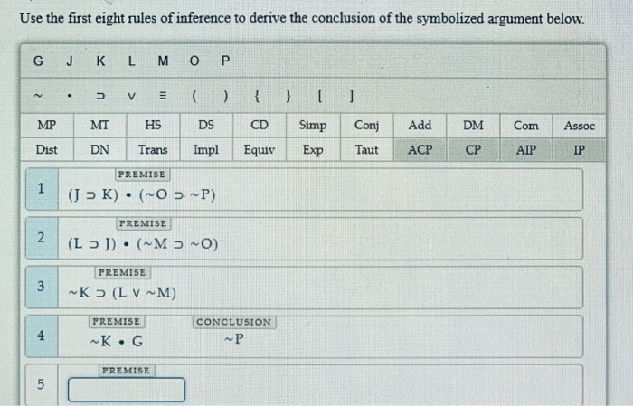 Solved Use the first eight rules of inference to derive the | Chegg.com