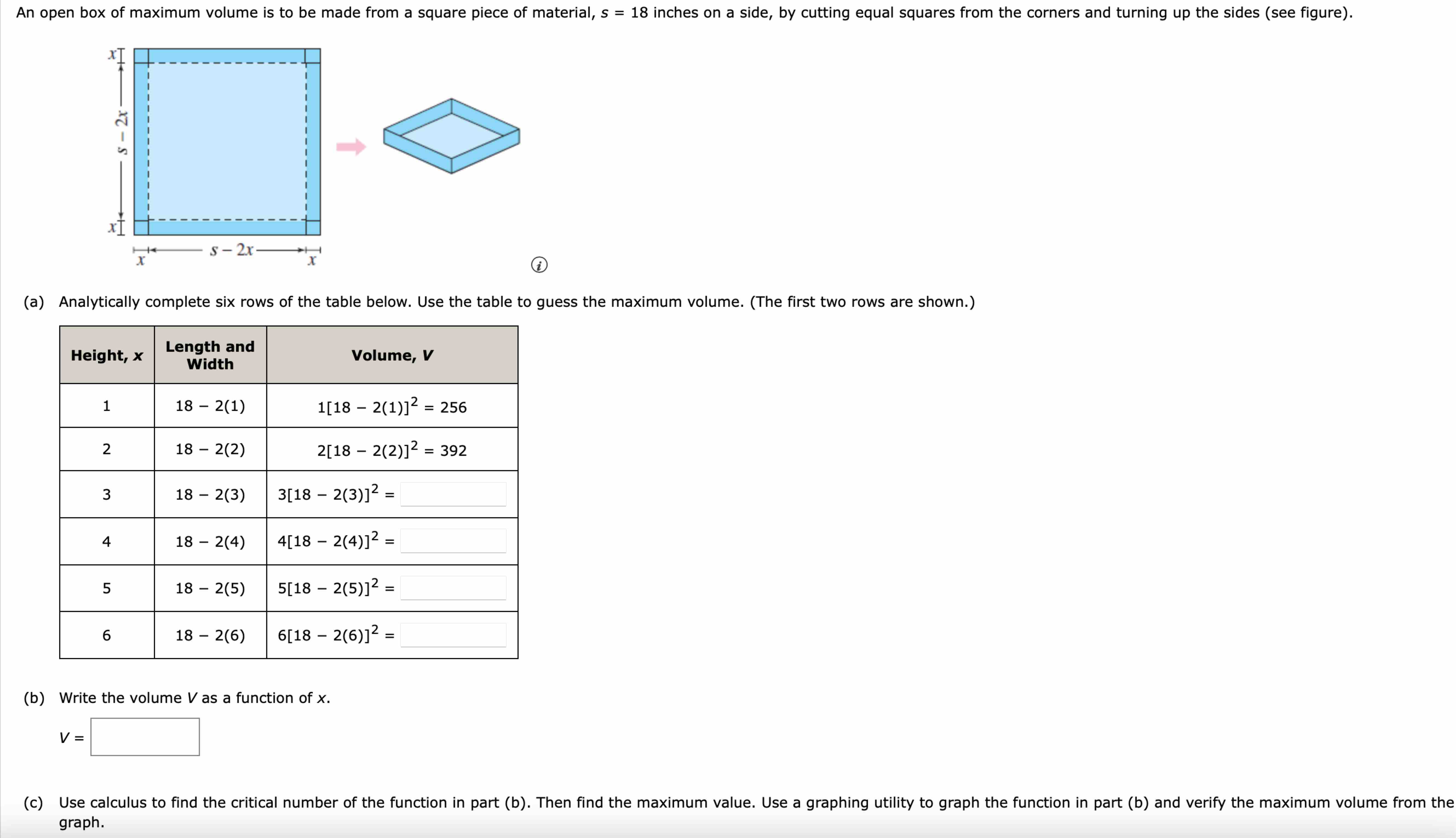 Solved (i)(a) ﻿Analytically complete six rows of the table | Chegg.com