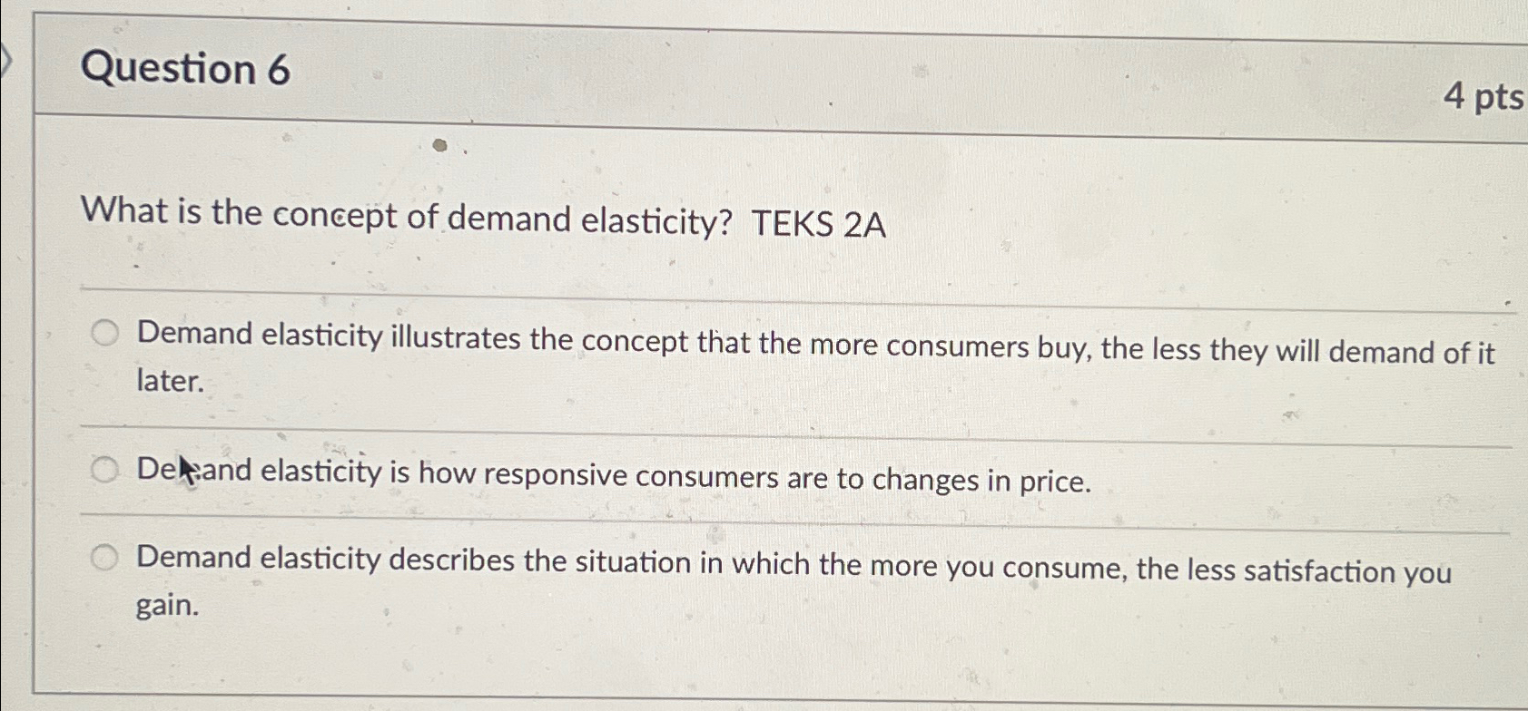 Solved Question 6What is the concept of demand elasticity? | Chegg.com