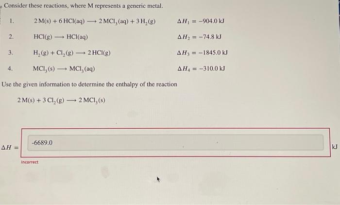 Solved Consider these reactions, where M represents a | Chegg.com