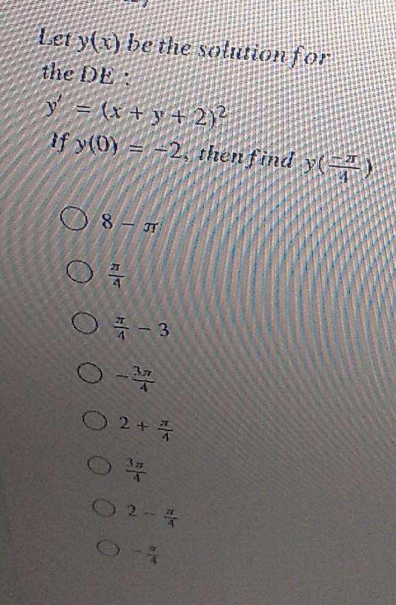 Solved Let y(x) be the solution for the DE: y = (x + y + 2) | Chegg.com Solved Let y(x) be the solution for the DE: y = (x + y + 2) | Chegg.com
