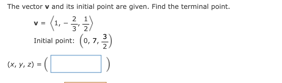 Solved The vector v ﻿and its initial point are given. Find | Chegg.com