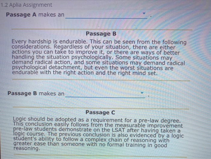 Solved Passage A The availability of used textbooks serves | Chegg.com