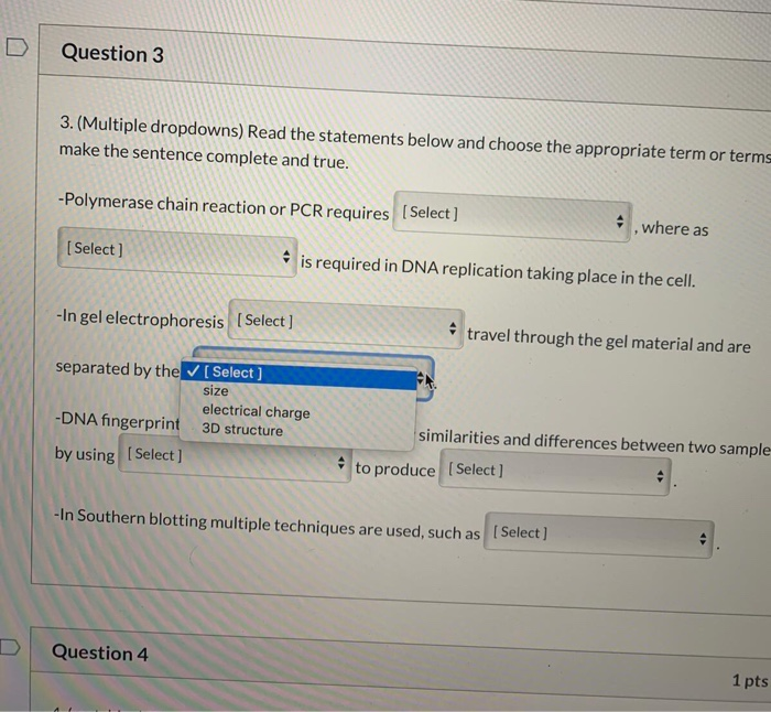 Solved Question 3 3.(Multiple dropdowns) Read the statements | Chegg.com