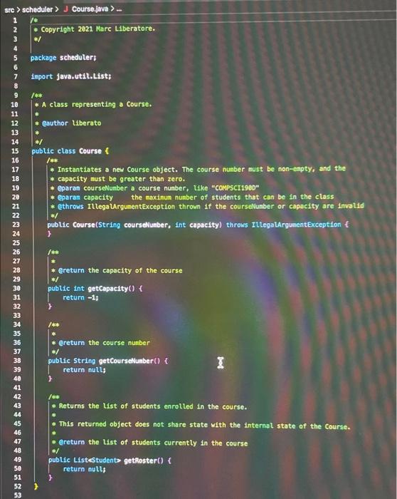 Solved import java.utit.List; * A class representing a | Chegg.com