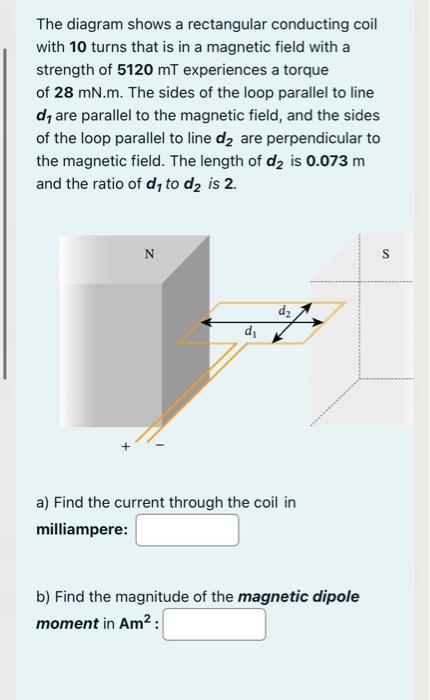 Solved The diagram shows a rectangular conducting coil with | Chegg.com