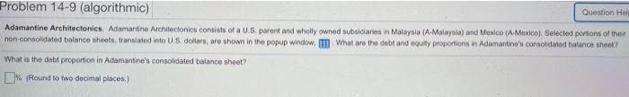 Solved Problem 14-9 (algorithmic) Question Hel Adamantine | Chegg.com