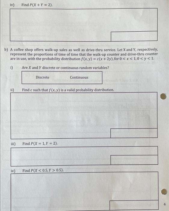 Solved 3) Joint Probability Distributions a) A joint | Chegg.com