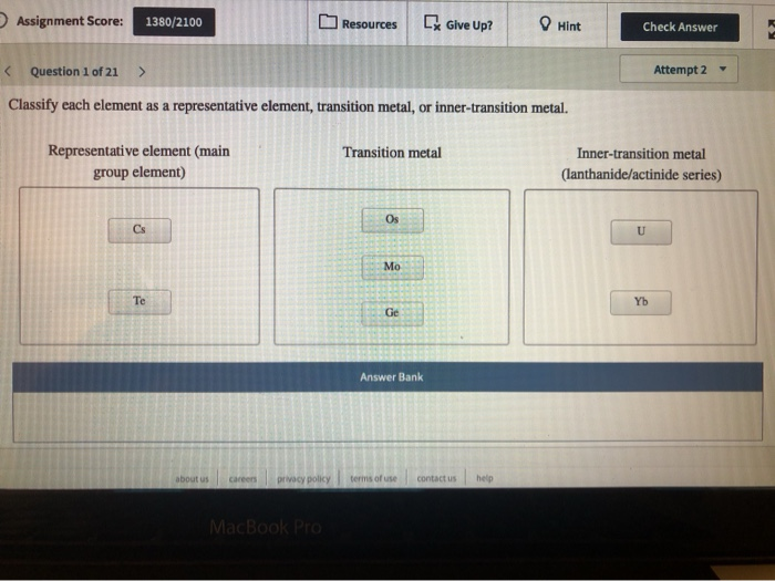 Solved Assignment Score: 1380/2100 Resources [ Give Up? Hint | Chegg.com