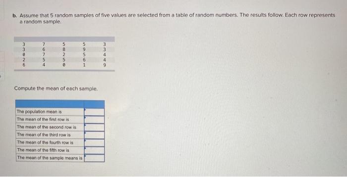 Solved Use Appendix B.4 is a table of random numbers that | Chegg.com