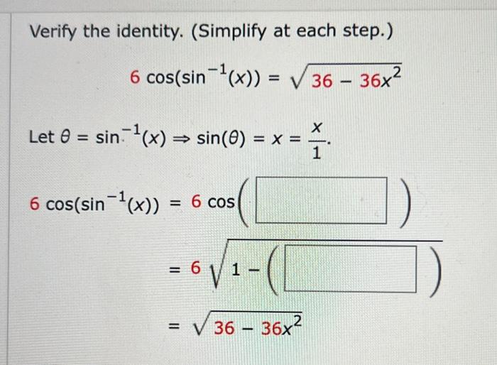 Solved Verify the identity. (Simplify at each step.) | Chegg.com