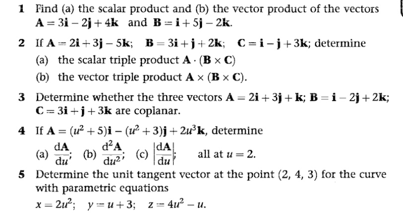 1 ﻿Find (a) ﻿the scalar product and (b) ﻿the vector | Chegg.com