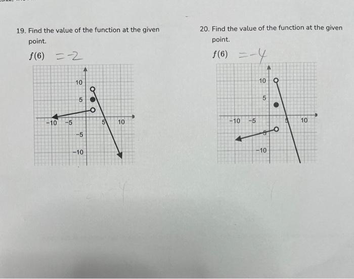 Solved 20. Find the value of the function at the given | Chegg.com