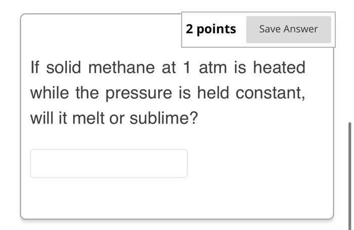 Solved Using the phase diagram for methane, CH4, shown in | Chegg.com