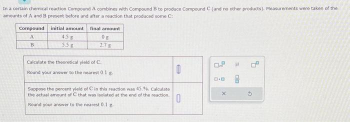 Solved In a certain chemical reaction Compound A combines | Chegg.com