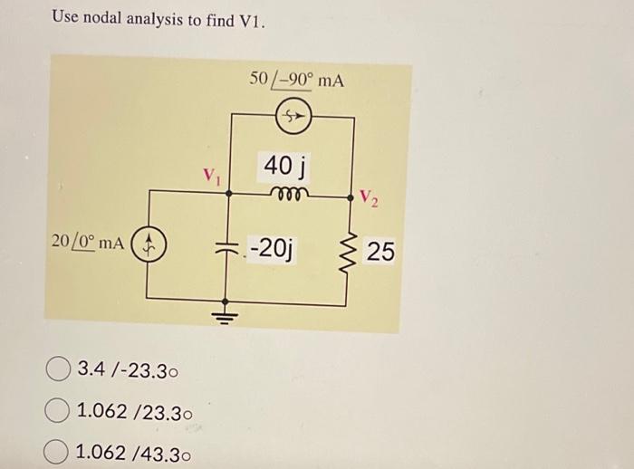 Solved Use nodal analysis to find V1. | Chegg.com