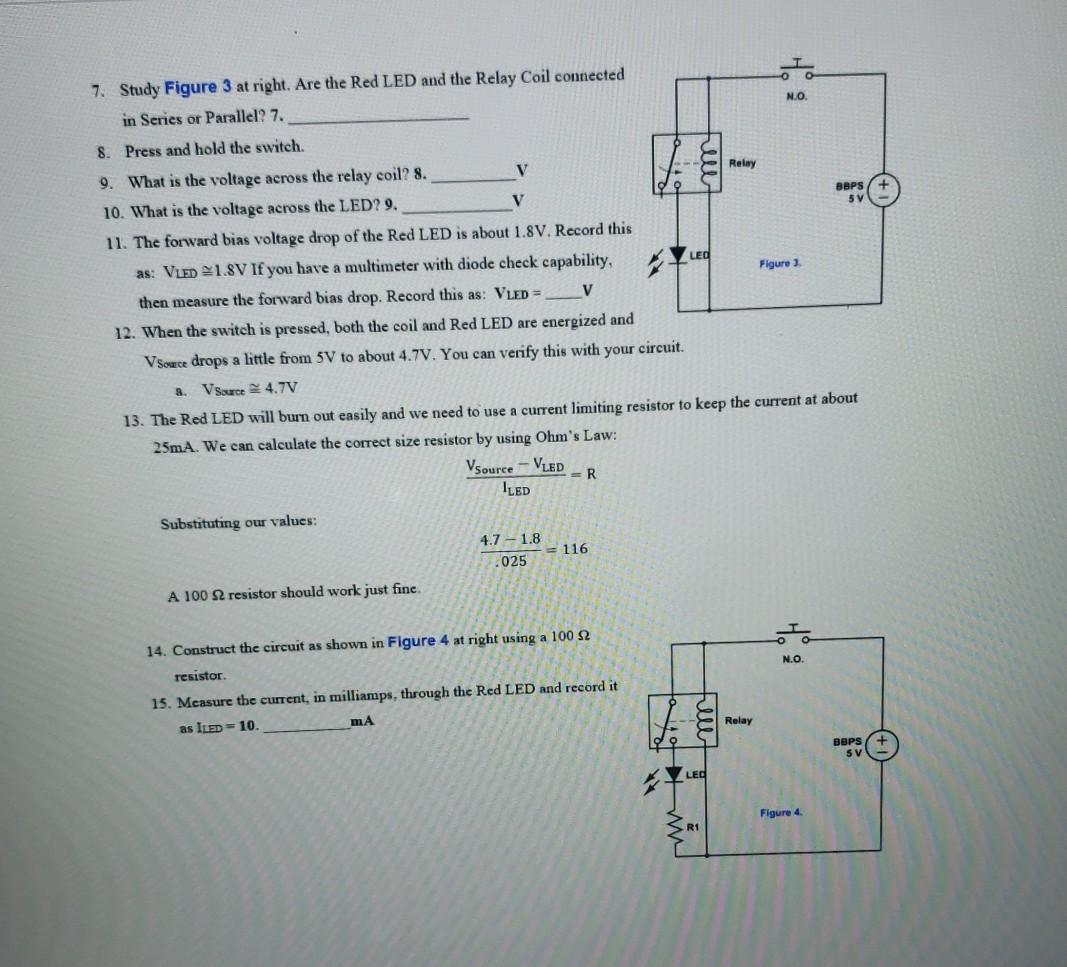 Solved N.O. 7. Study Figure 3 at right. Are the Red LED | Chegg.com