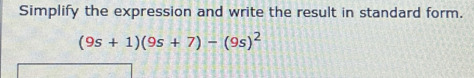 Solved Simplify the expression and write the result in | Chegg.com