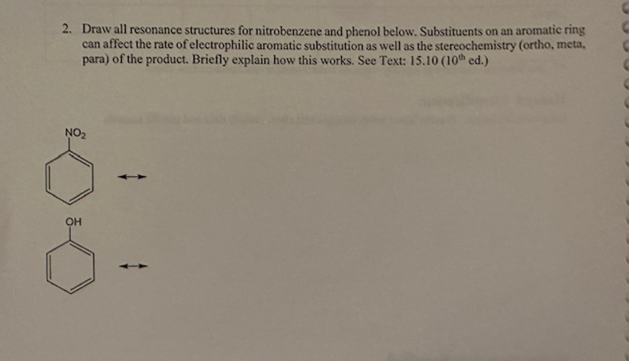 Solved Draw all resonance structures for nitrobenzene and | Chegg.com