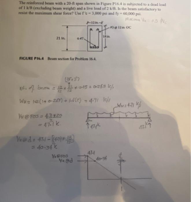 Solved The reinforced beam with a 20-ft span shown in Figure | Chegg.com
