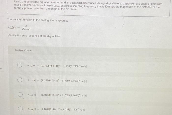 Solved Using the difference-equation method and all backward | Chegg.com