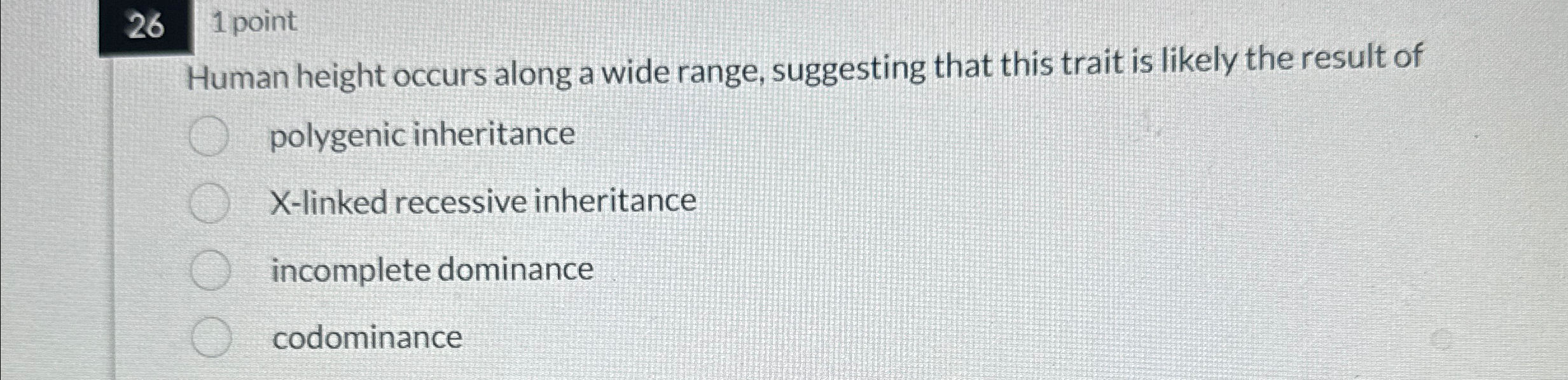 Solved 26,1 ﻿pointHuman height occurs along a wide range, | Chegg.com