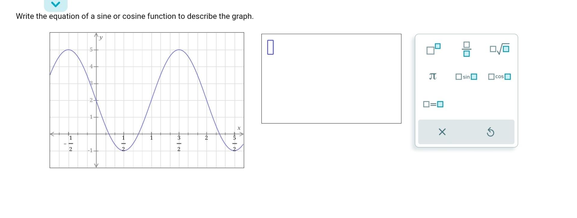 Solved Write the equation of a sine or cosine function to | Chegg.com